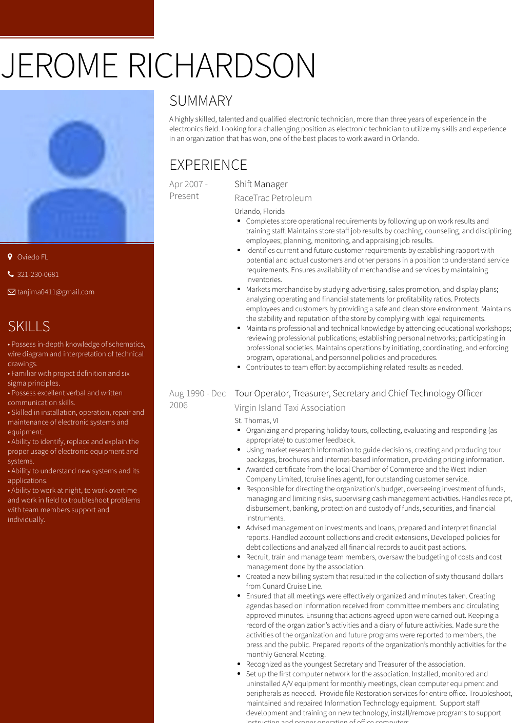 Shift Manager - Resume Samples and Templates | VisualCV