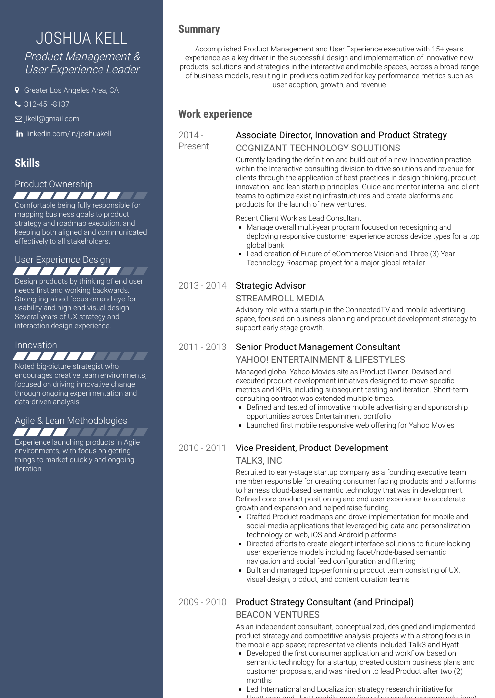 Associate Director - Resume Samples and Templates | VisualCV