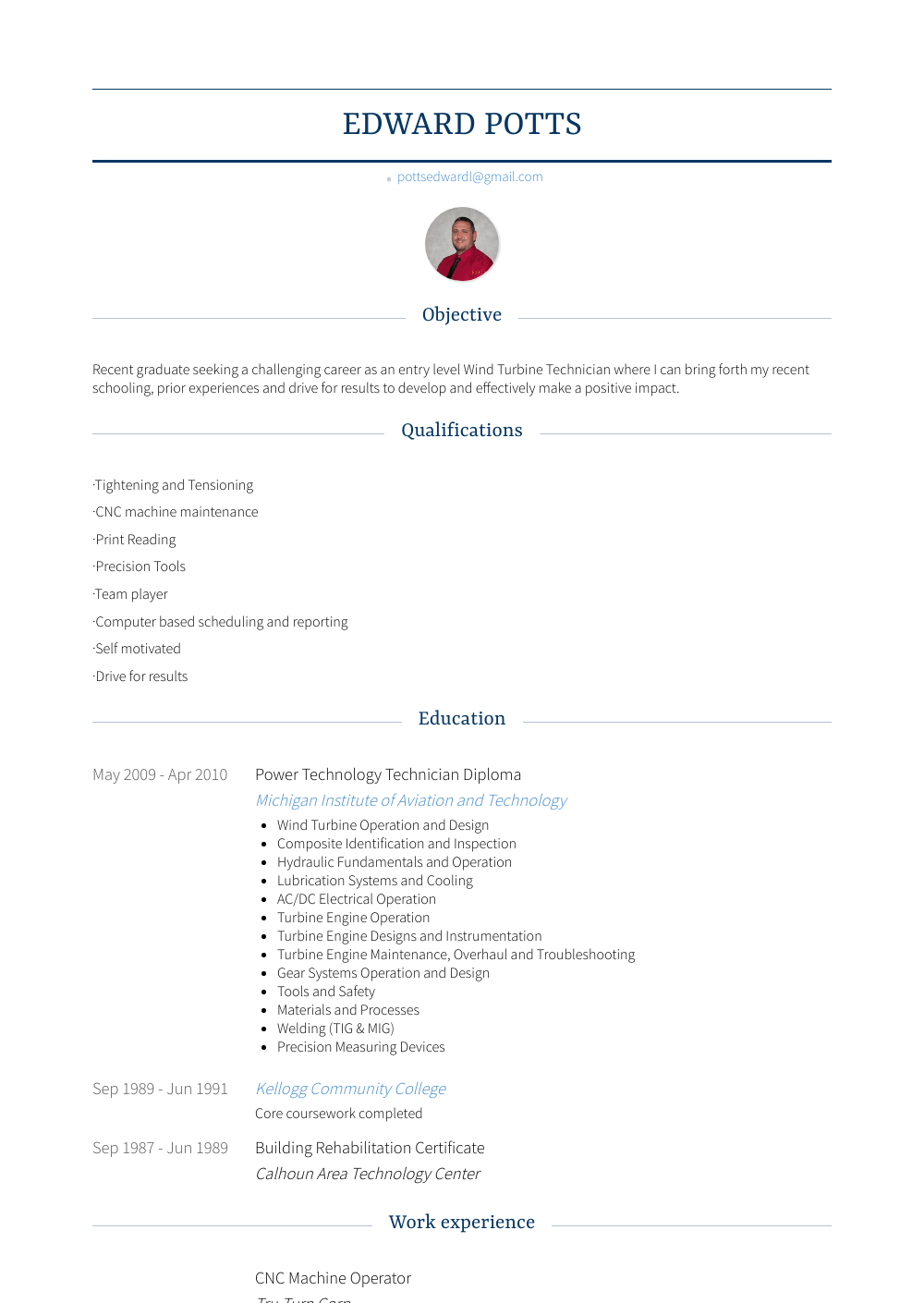 Cnc Machine Operator Resume Samples And Templates VisualCV