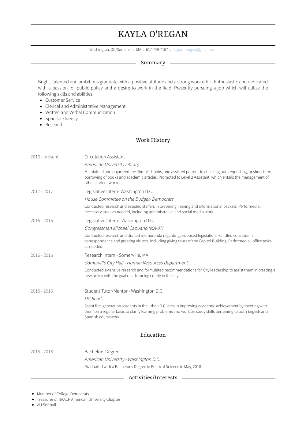 Student Tutor - Resume Samples and Templates | VisualCV