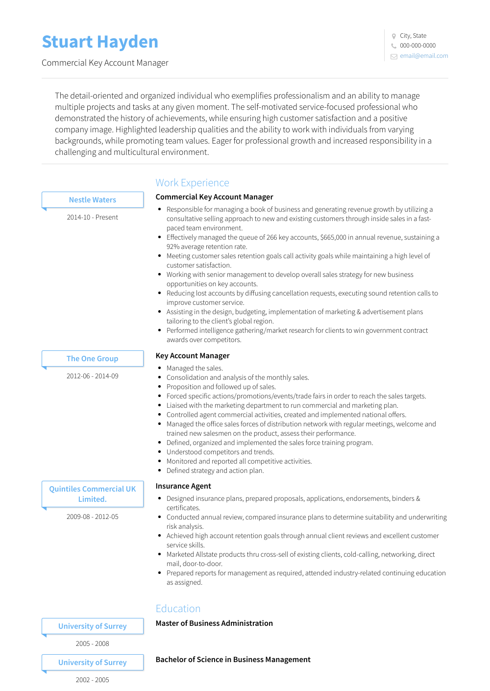 Key Account Manager Resume Samples And Templates VisualCV