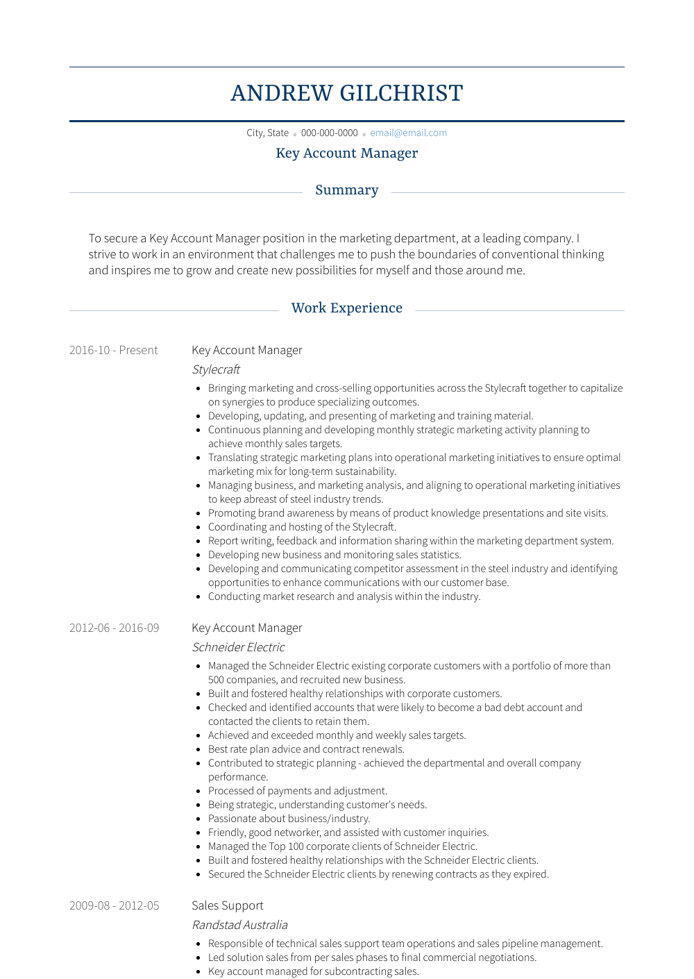 Key Account Manager Resume Samples And Templates VisualCV