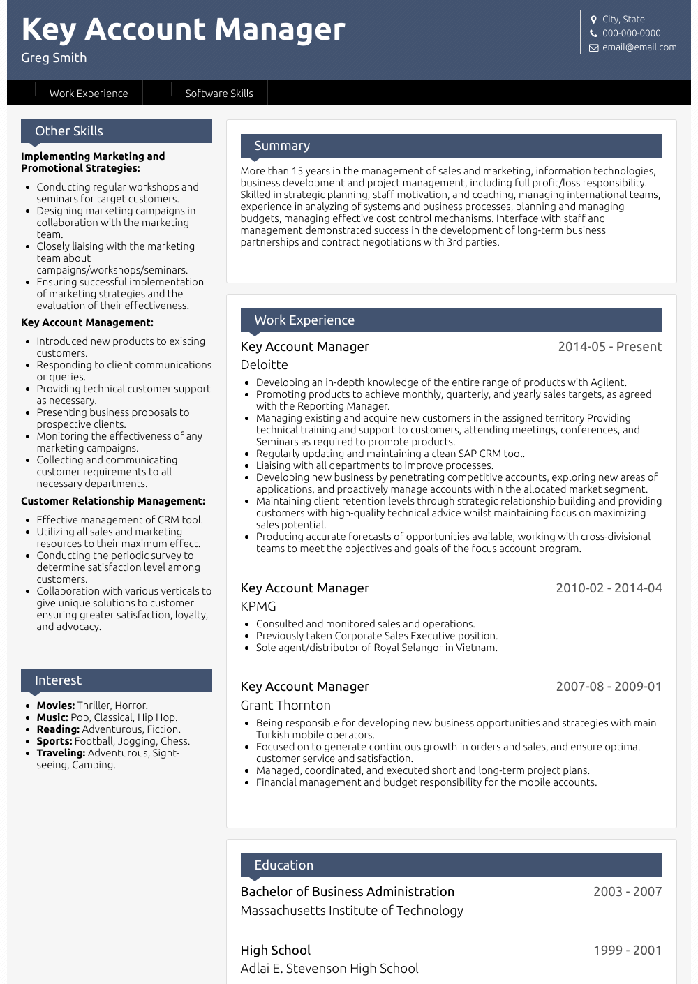 Key Account Manager Resume Samples And Templates VisualCV