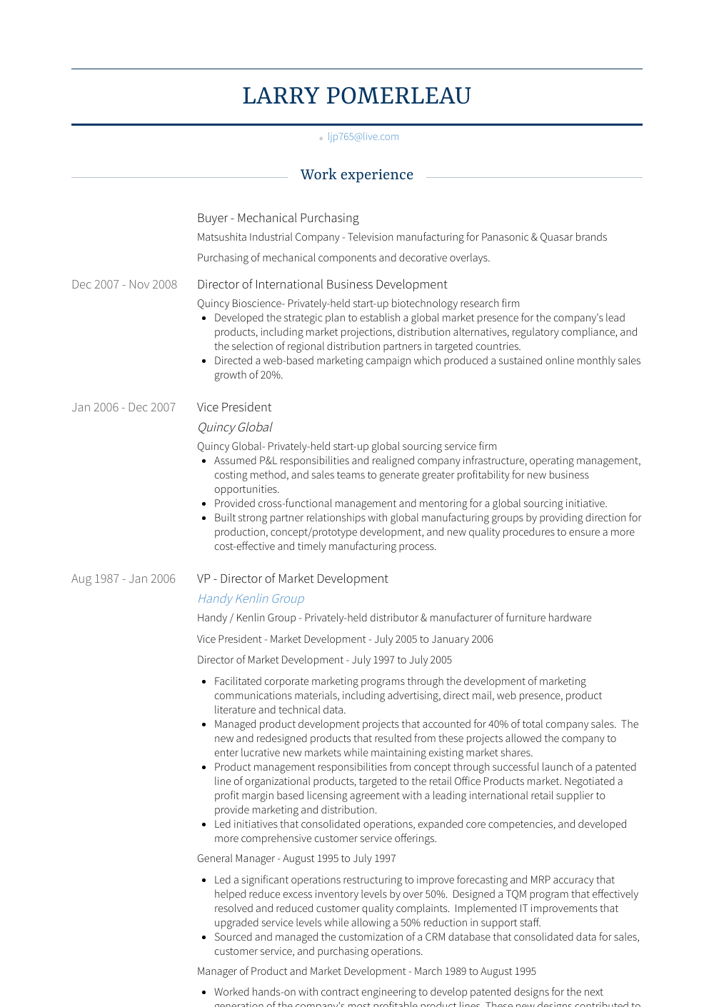 Buyer - Resume Samples and Templates | VisualCV