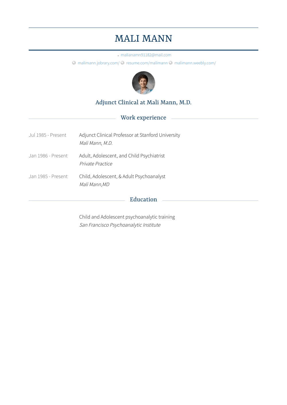 Stanford Resume Samples And Templates VisualCV