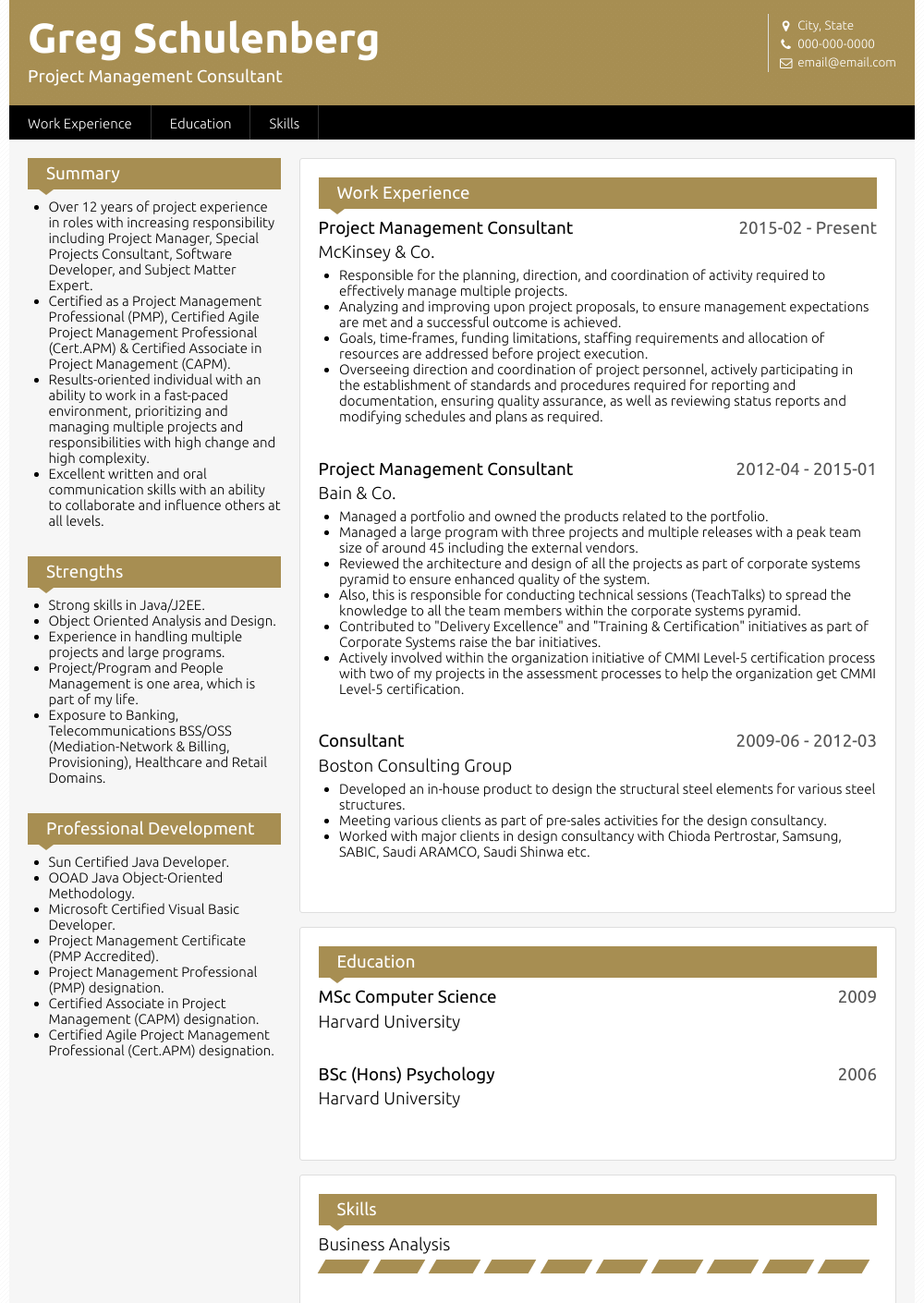 Management Consultant Resume Samples And Templates VisualCV