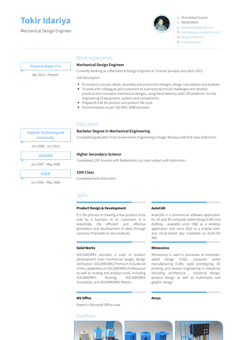Mechanical Design Engineer - Resume Samples & Templates | VisualCV
