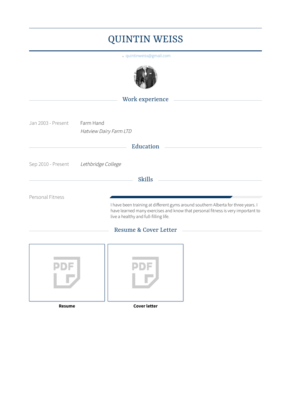 Farm Hand - Resume Samples and Templates | VisualCV