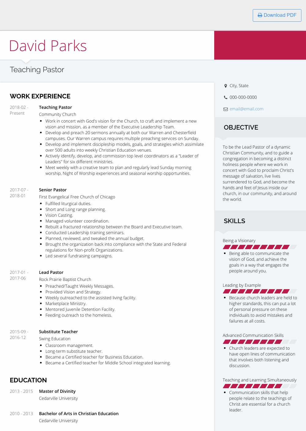 Pastoral Resume Template Printable Word Searches