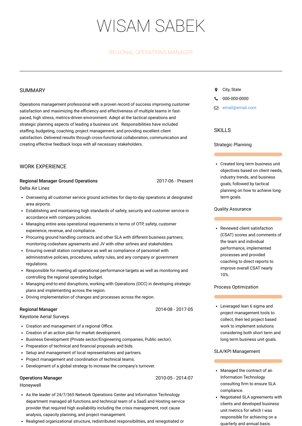 Regional Operations Manager Resume Samples And Templates VisualCV