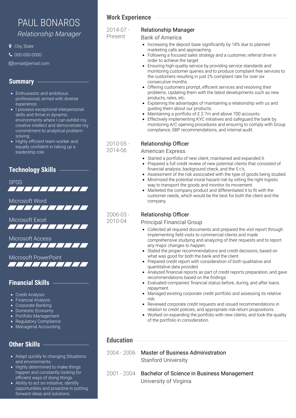 Relationship Manager Resume Samples And Templates VisualCV
