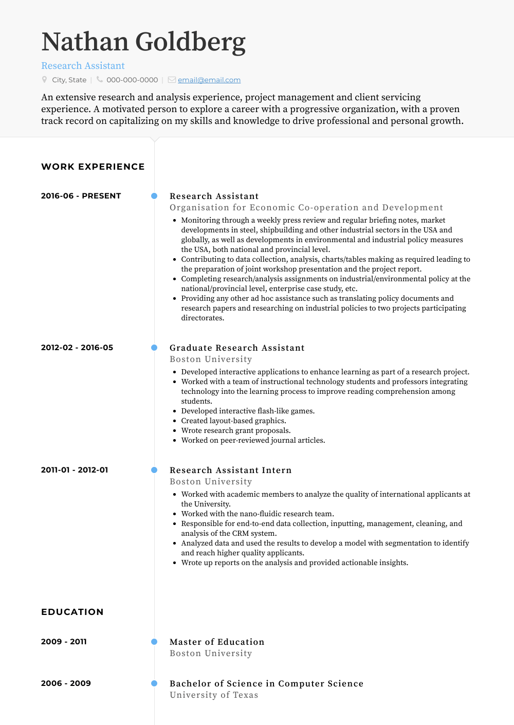 Research Assistant Resume Samples And Templates VisualCV