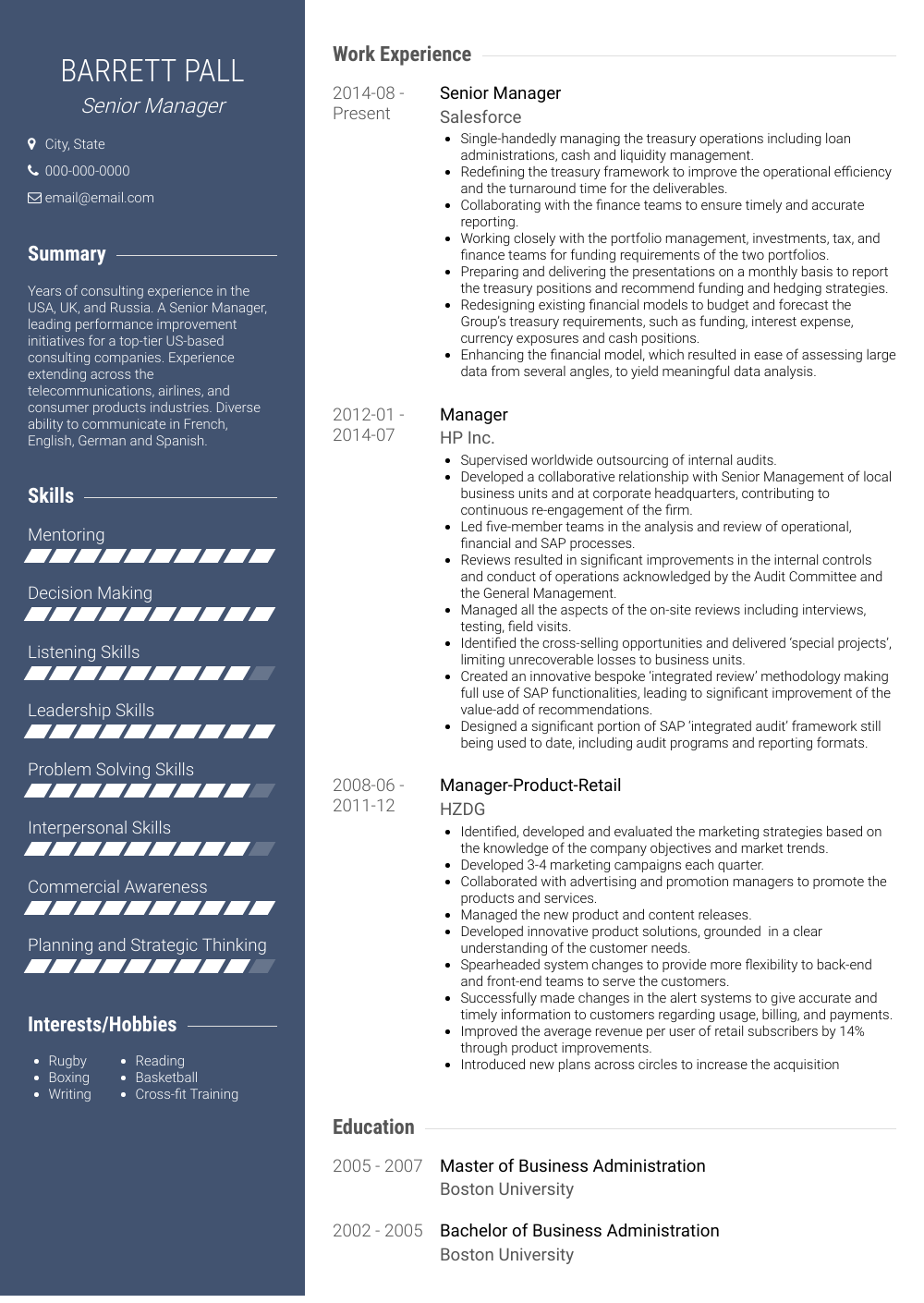 Senior Manager Resume Samples And Templates VisualCV