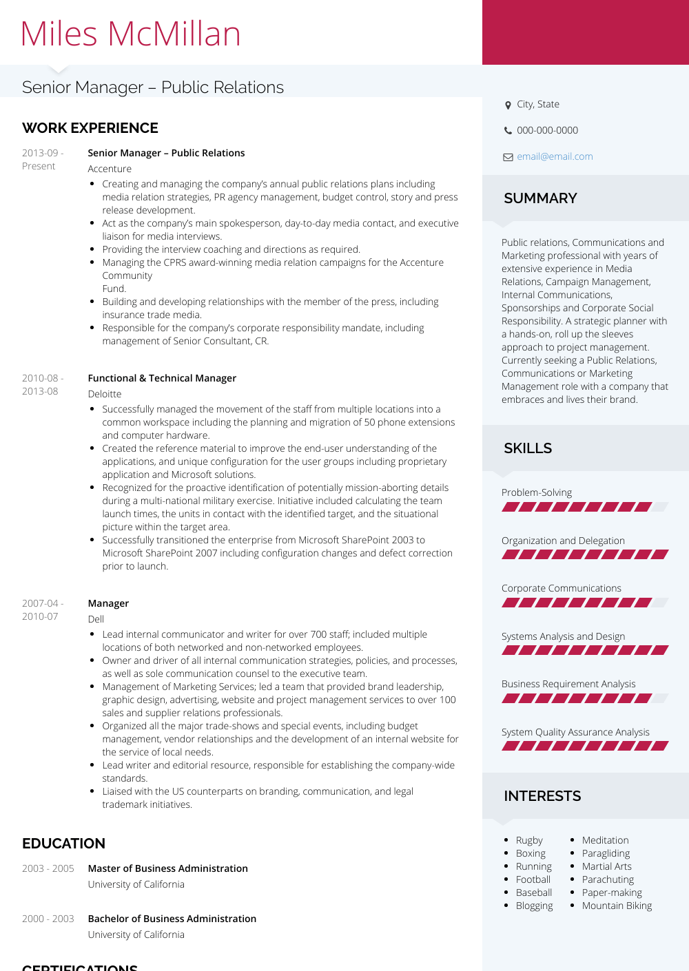 Senior Manager Resume Samples And Templates VisualCV