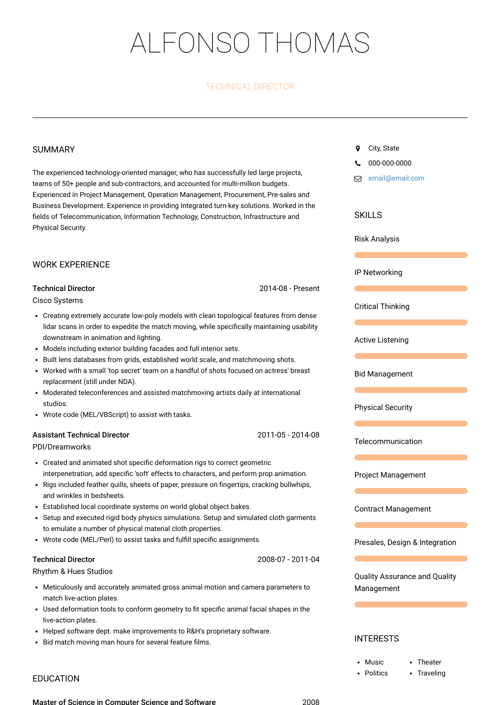 Technical Director Resume Samples And Templates VisualCV