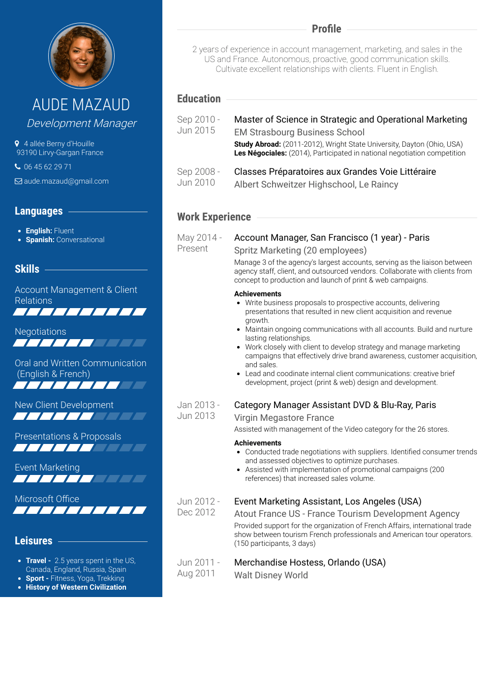 Ssurvivor Cv English Key Account Manager