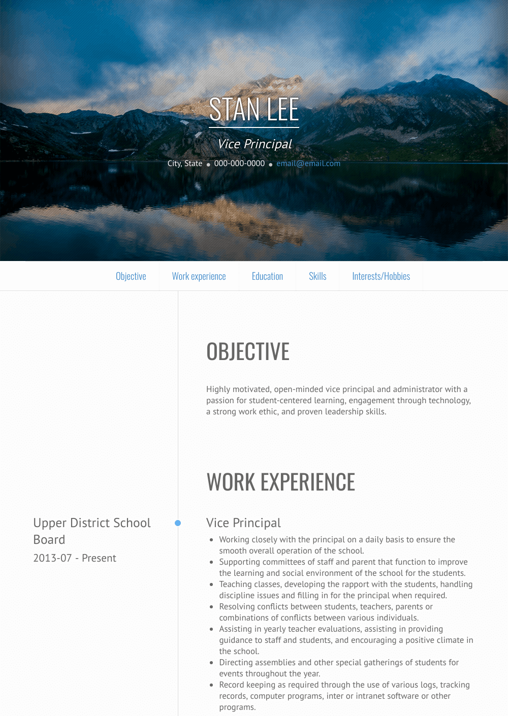 Vice Principal Resume Samples Templates VisualCV