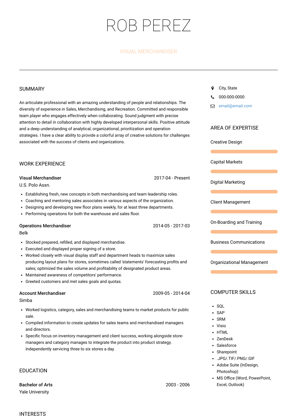 Visual Merchandiser Resume Samples And Templates VisualCV