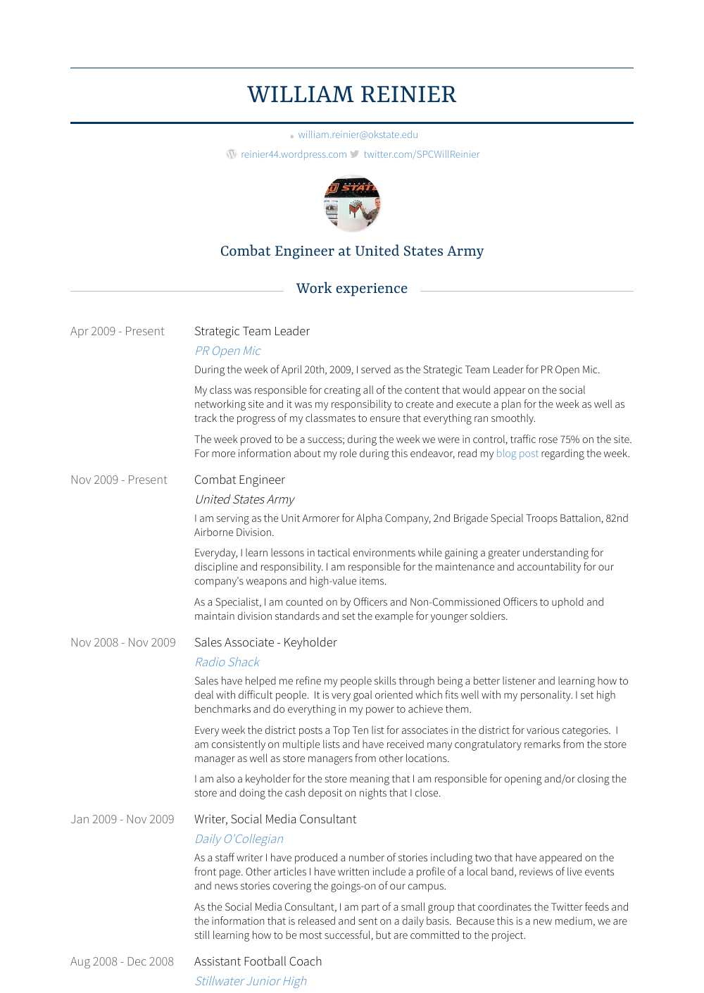 Army Computer Engineer Sample Resume