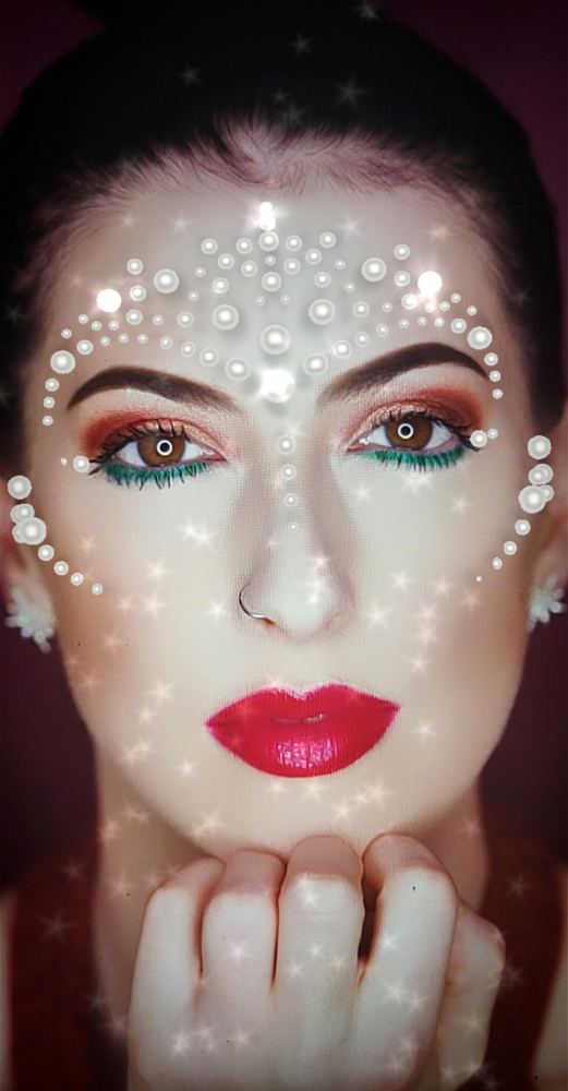 Glued Face Pearls AR Makeup Instagram Filter
