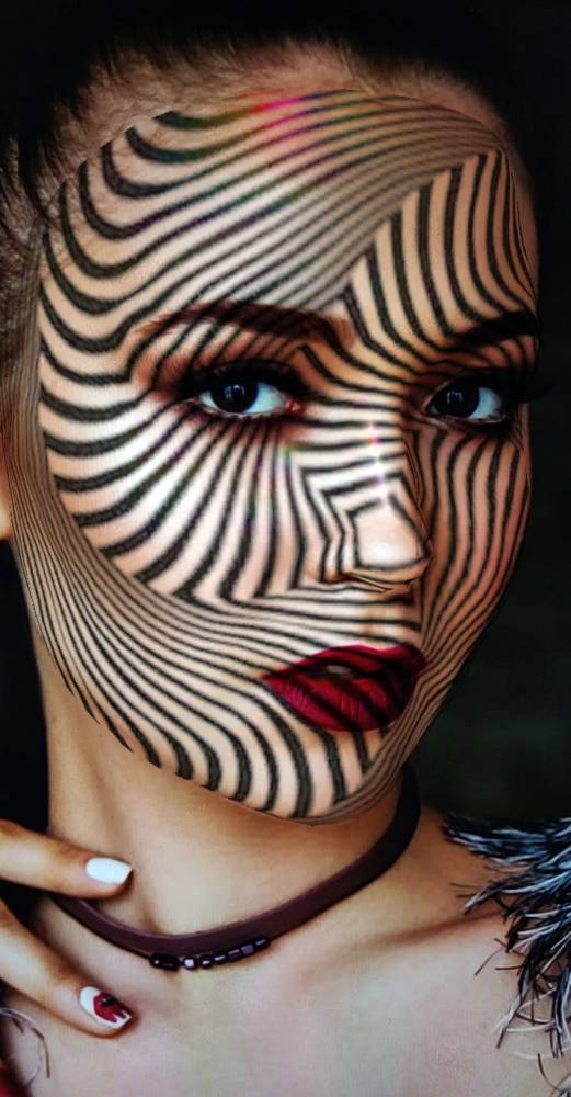 3D Face Structure Deformation Illusion Instagram Filter