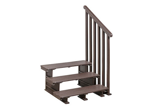 3 tier, Lateral Tread Step, Open, with Handrail - Hot Tubs Plus of ...