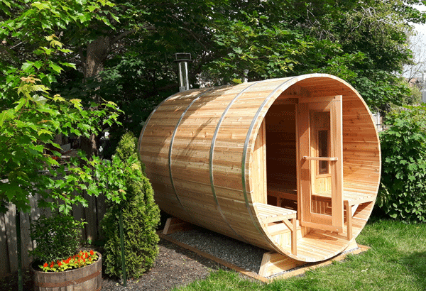 Knotty Cedar Barrel Saunas - Water Works Spas