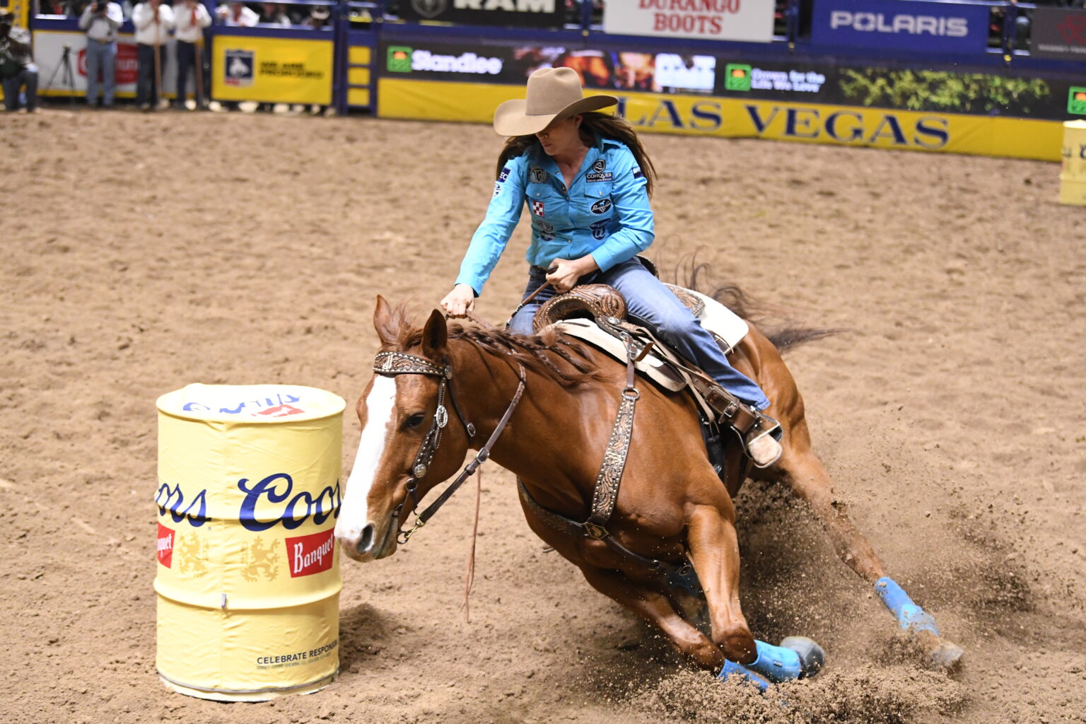 Brittany Pozzi Tonozzi and Benny Win NFR Round 7 Barrel Racing