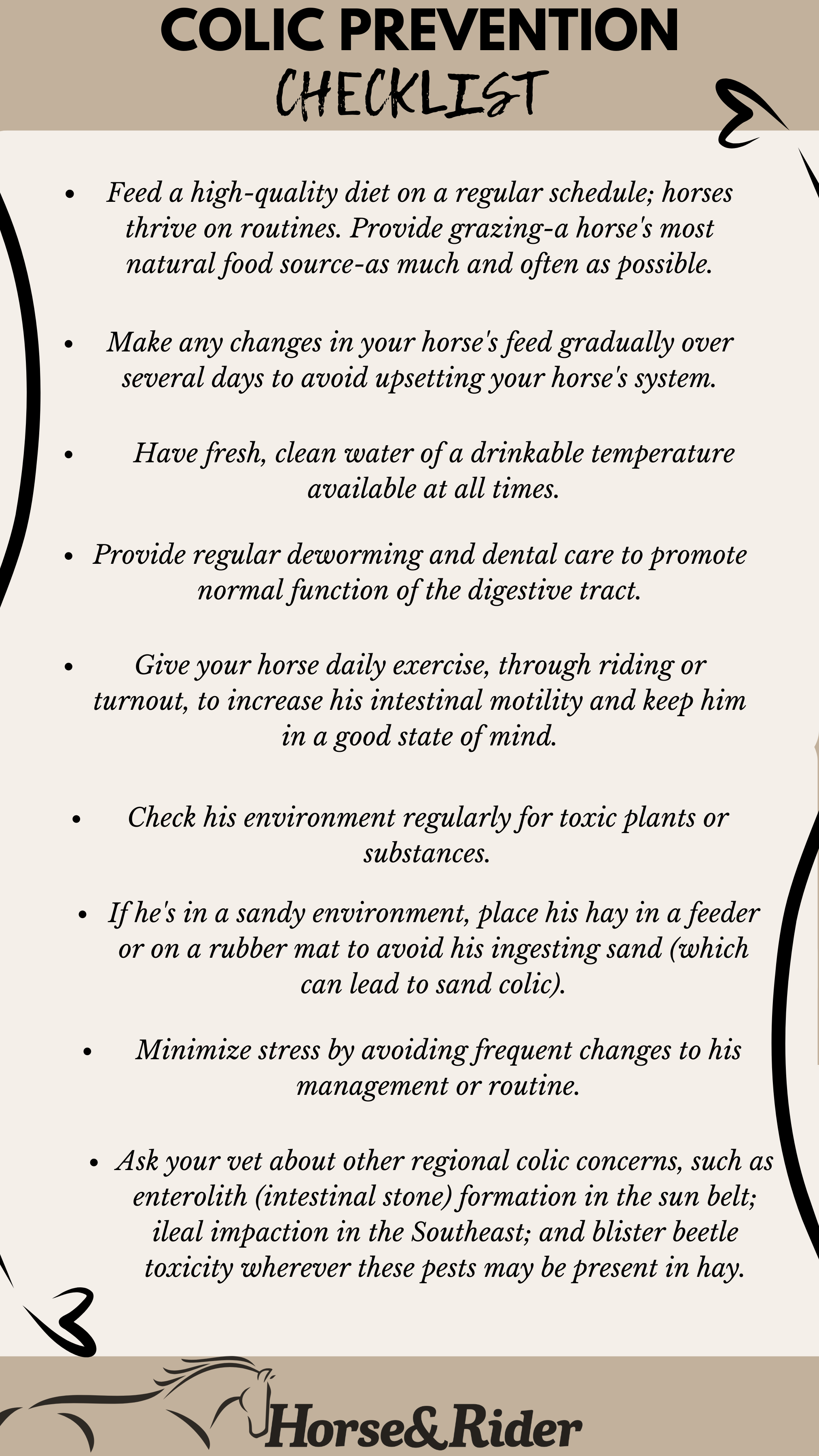 Colic Prevention Tips - Horse and Rider