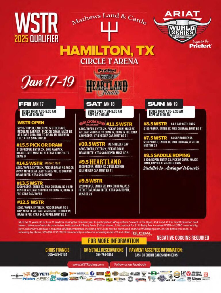 Team Roping Events - UPDATED January 2025