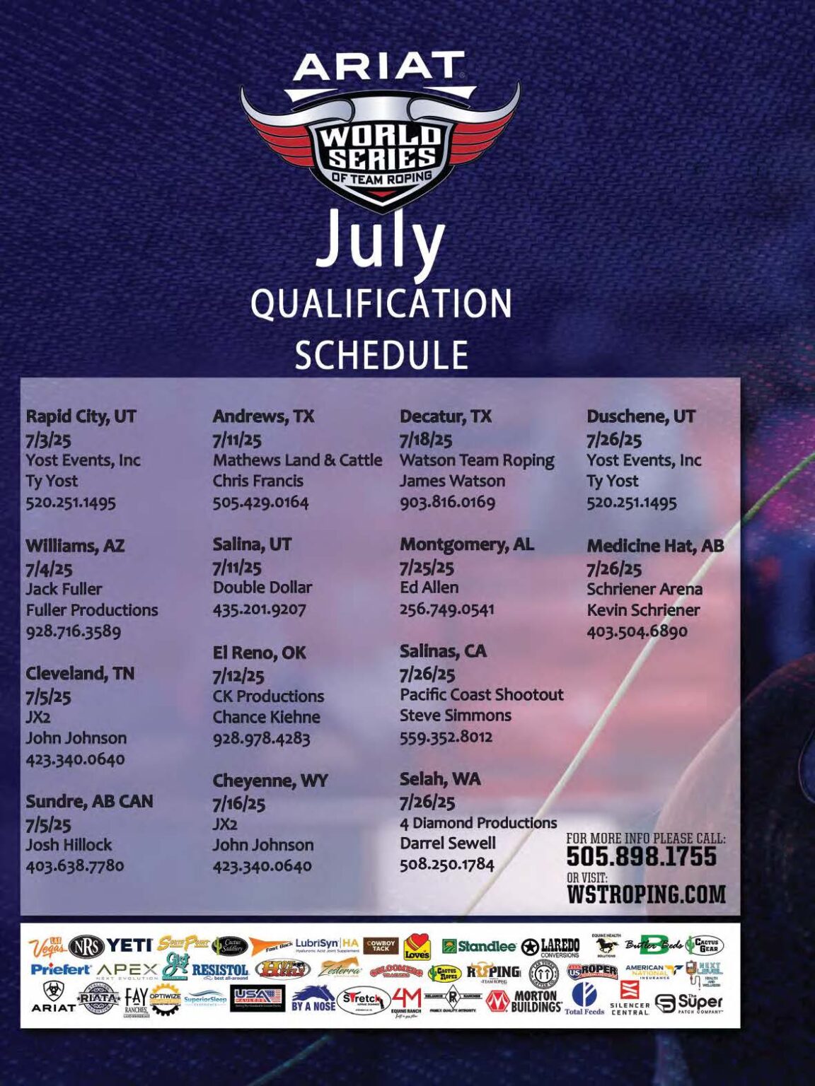 Team Roping Events – UPDATED June 2025