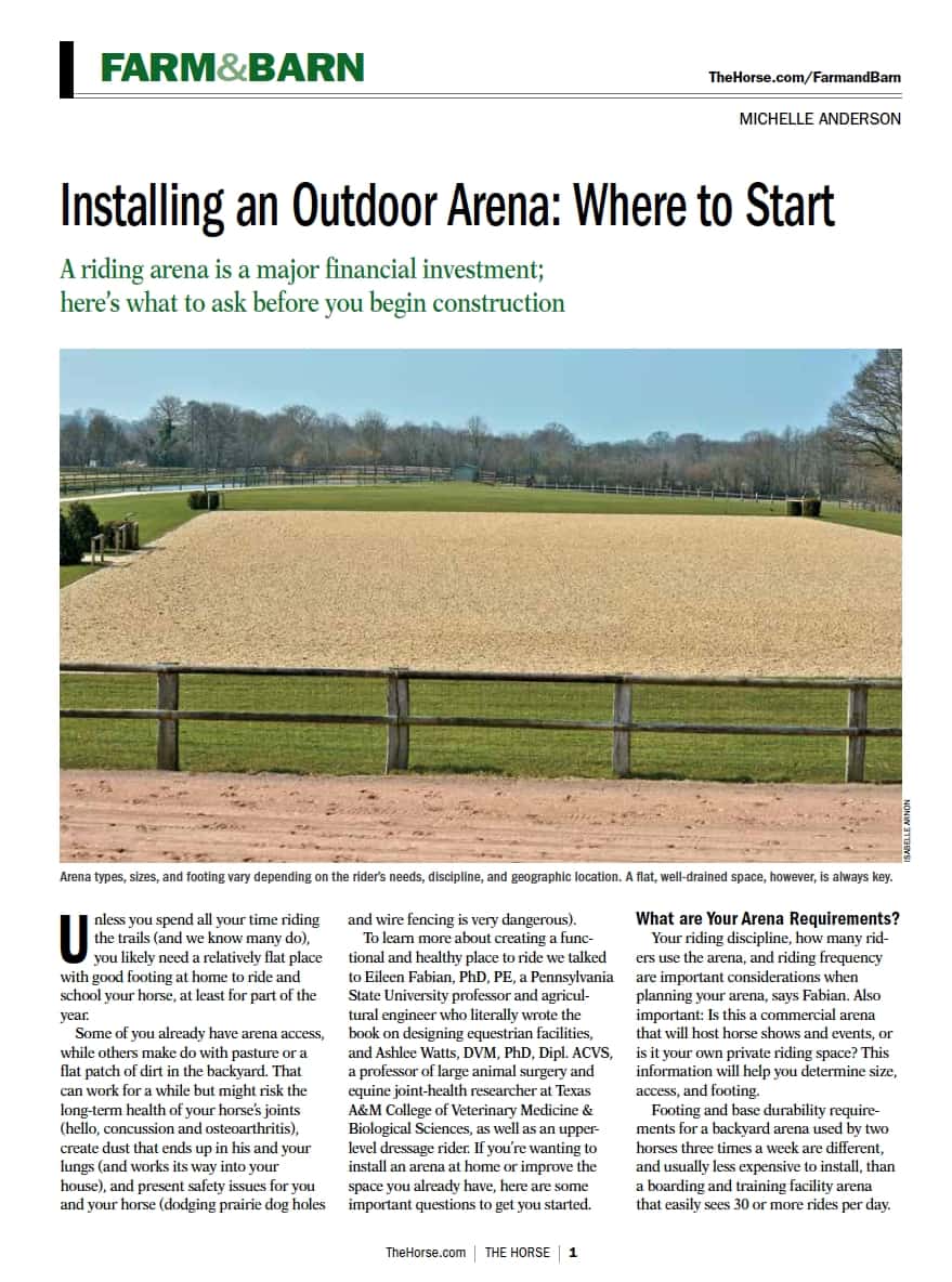 Installing an Outdoor Riding Arena: Where to Start – The Horse