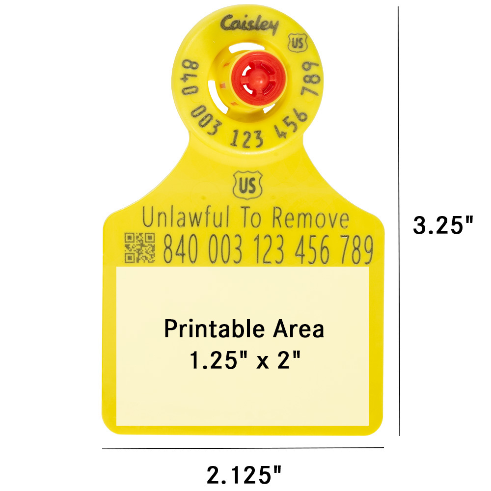 Caisley USDA (840) EID Cattle Ear Tags - Large Panel - Ear Tag Central