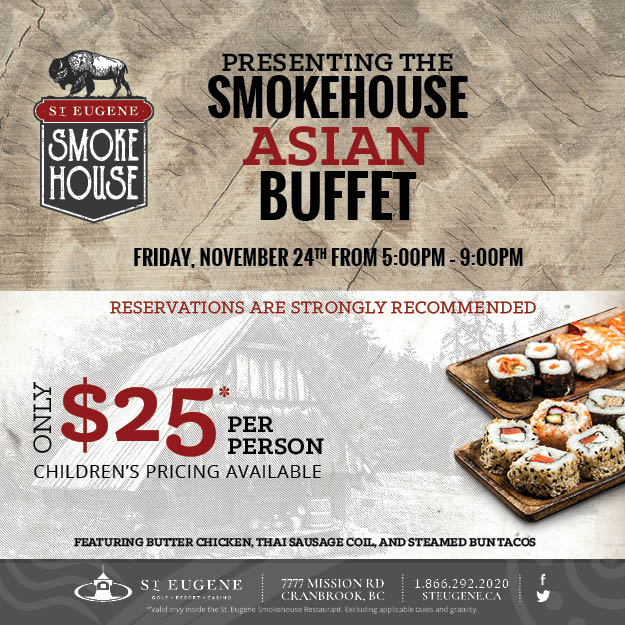 St. Eugene Smokehouse Asian-themed Buffet Dinner
