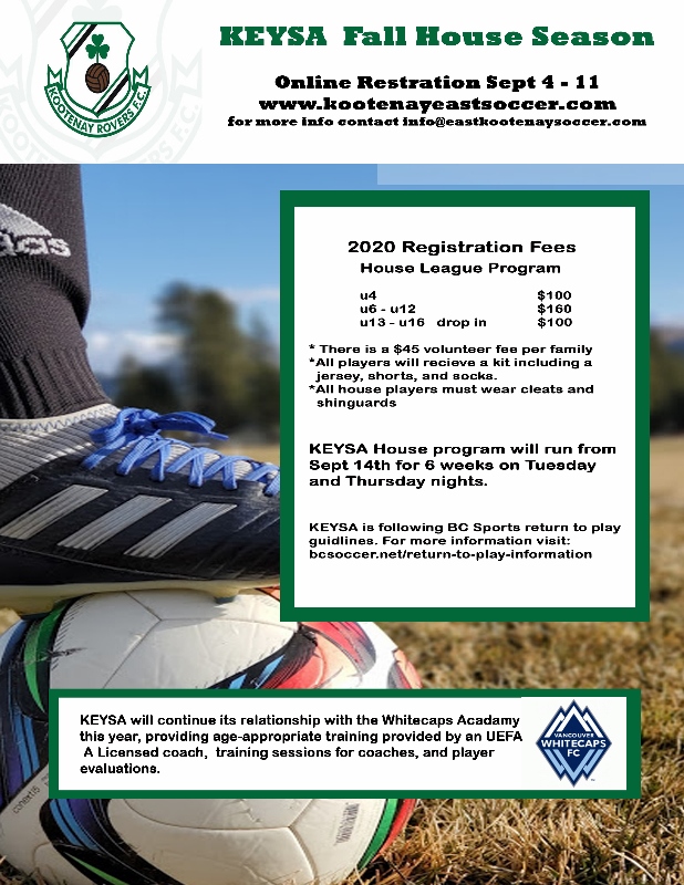 KEYSA Fall House Soccer Registration