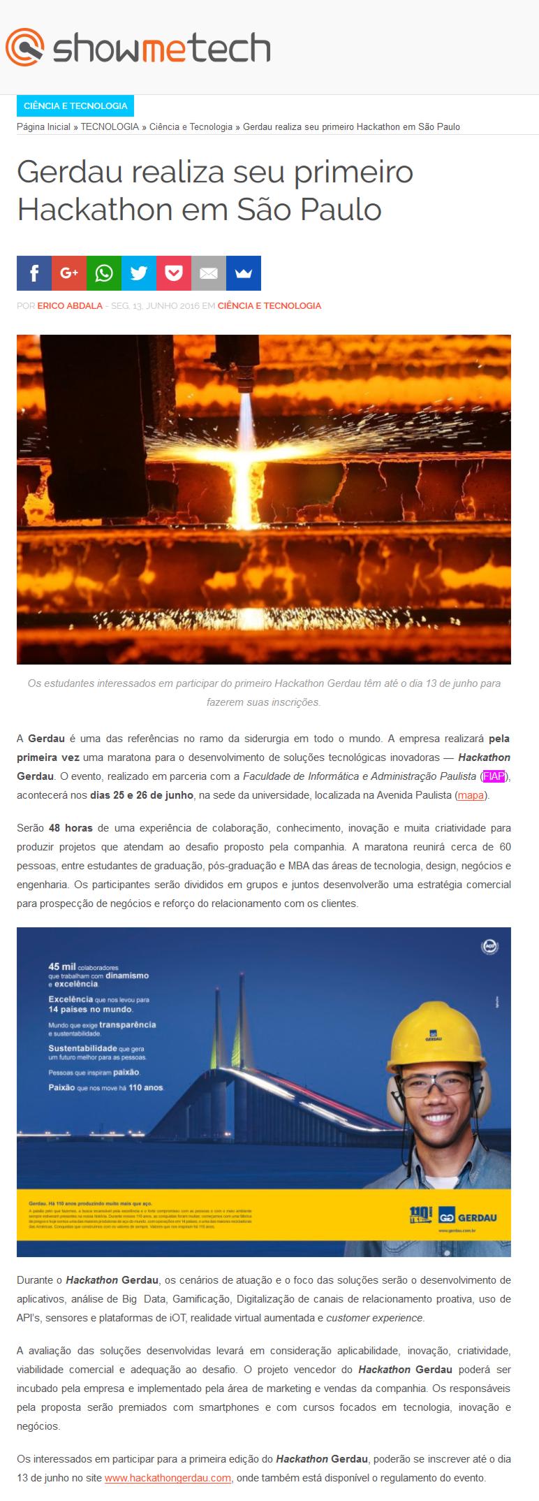 Show Me Tech – Notícias (GERDAU REALIZA SEU PRIMEIRO HACKATHON EM SÃO ...