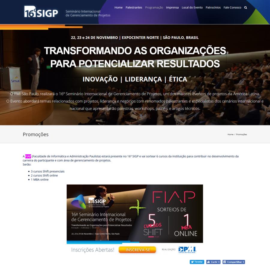 Site SIGP – Notícias (PROMOÇÕES – FIAP) - FIAP