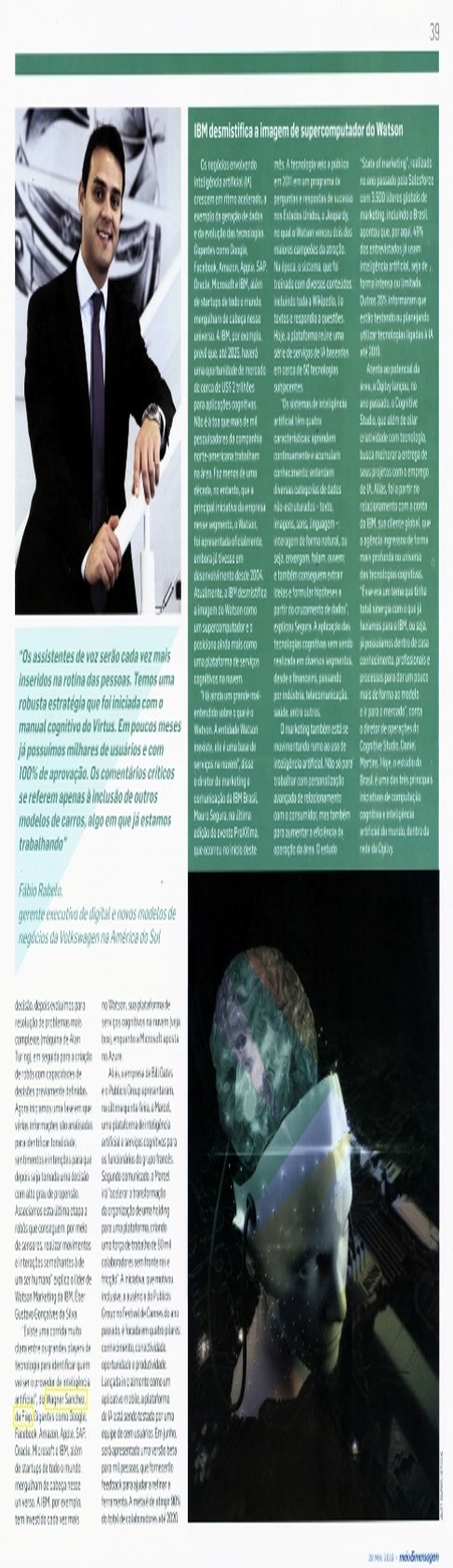 Jornal Meio&Mensagem – Matéria (EVOLUCAO DAS TECNOLOGIAS COGNITIVAS ...