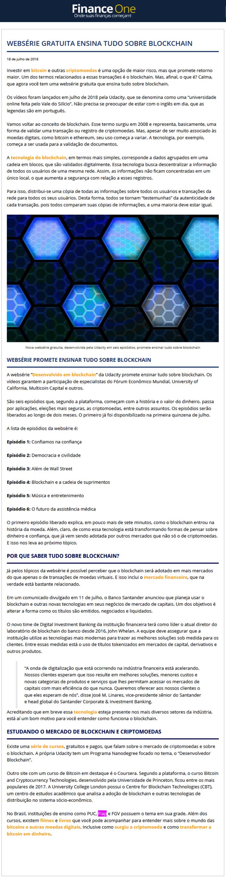 Portal Finance One – Notícias (WEBSÉRIE GRATUITA ENSINA TUDO SOBRE ...