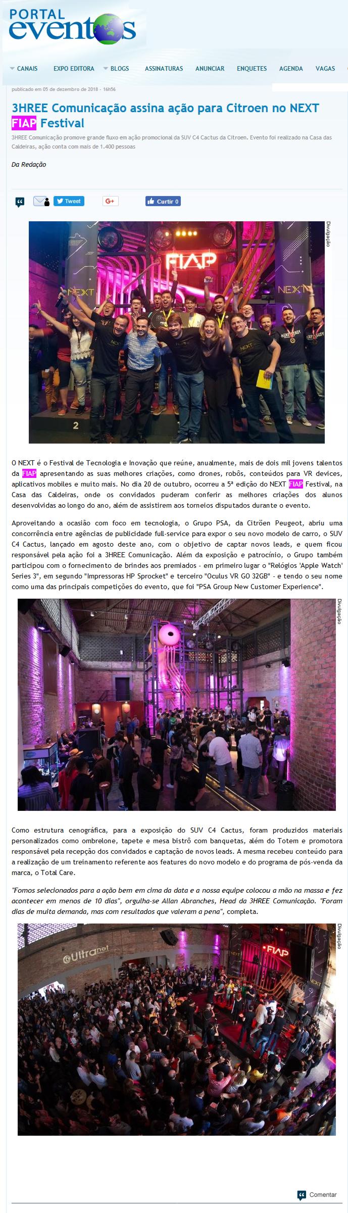 Portal Eventos – Notícias (3HREE COMUNICAÇÃO ASSINA AÇÃO PARA CITROEN ...