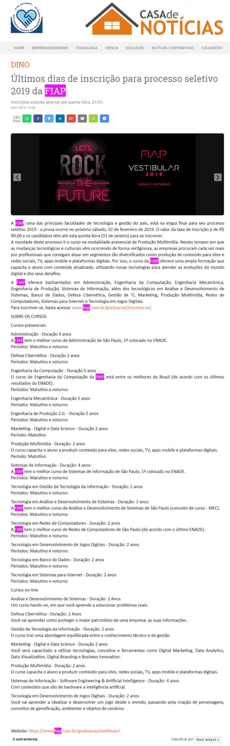 Portal Casa de Notícias – Notícias (ÚLTIMOS DIAS DE INSCRIÇÃO PARA ...