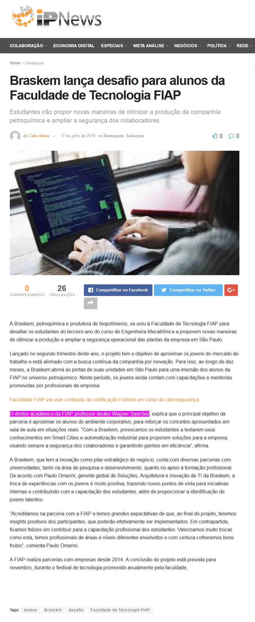 Portal IP News – Notícias (BRASKEM LANÇA DESAFIO PARA ALUNOS DA ...