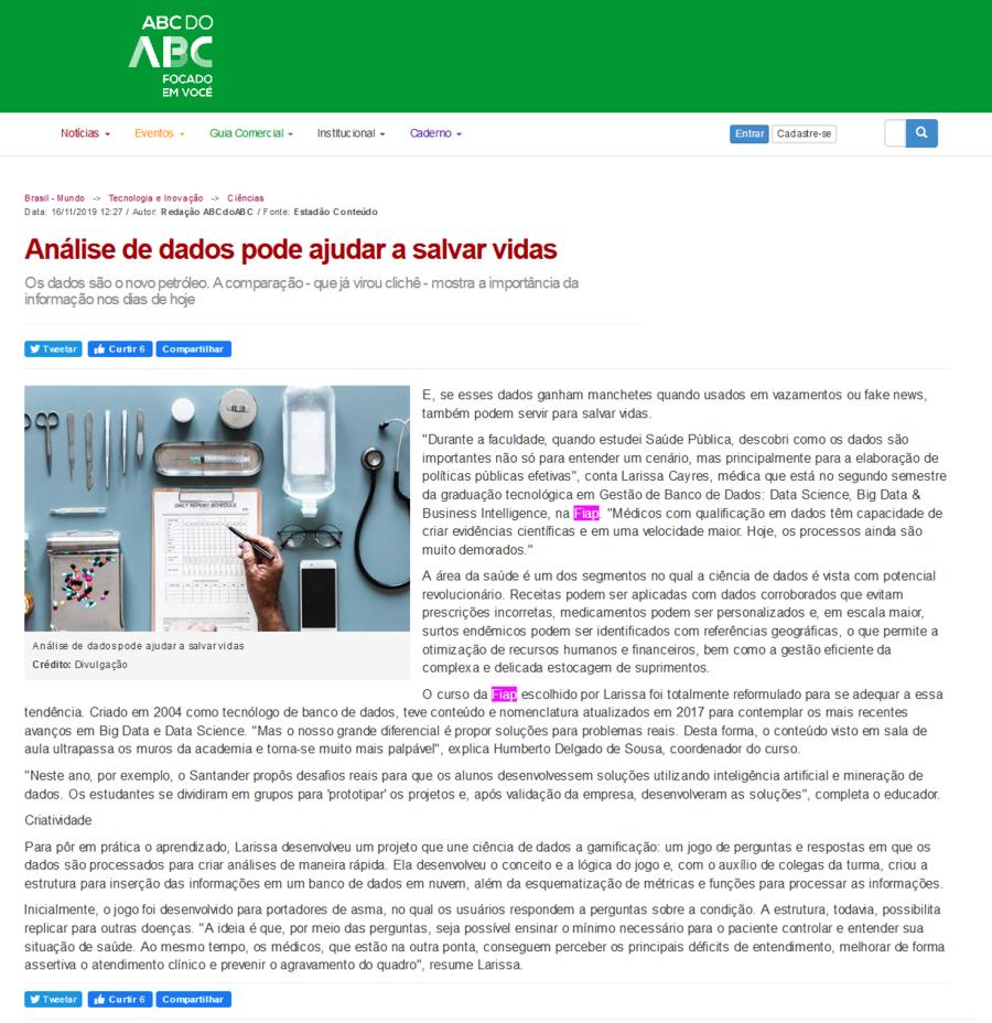 Portal ABC do ABC – Notícias (ANÁLISE DE DADOS PODE AJUDAR A SALVAR ...