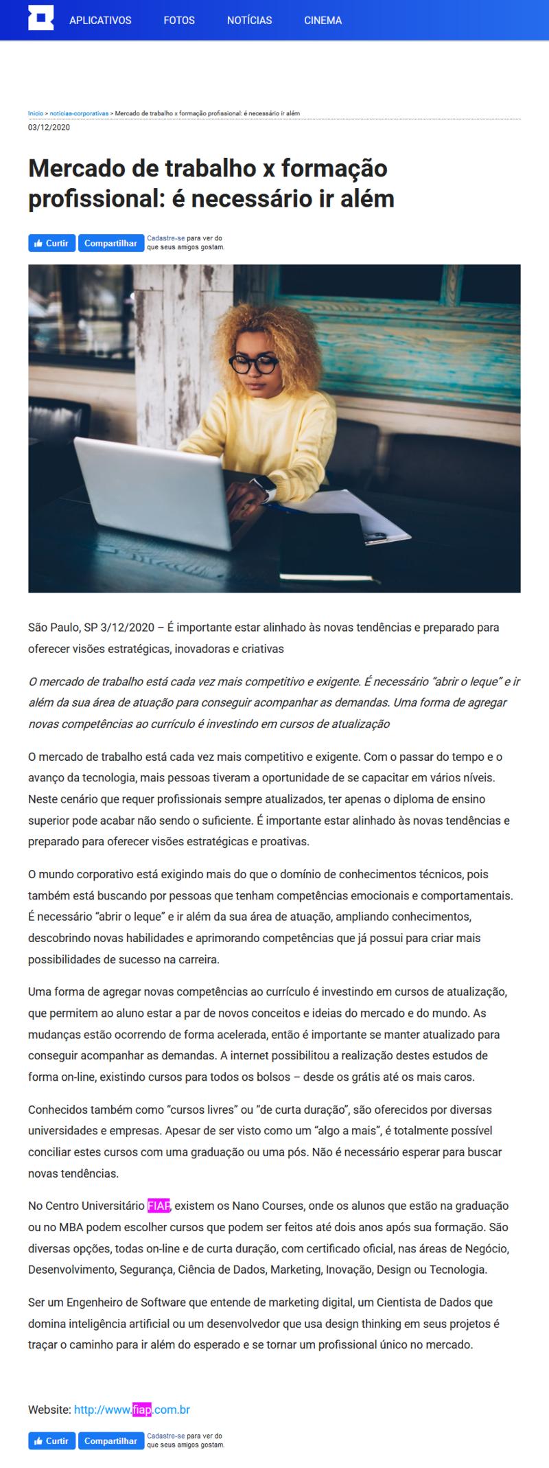 ZIPIX – NOTÍCIAS (MERCADO DE TRABALHO X FORMAÇÃO PROFISSIONAL: É ...