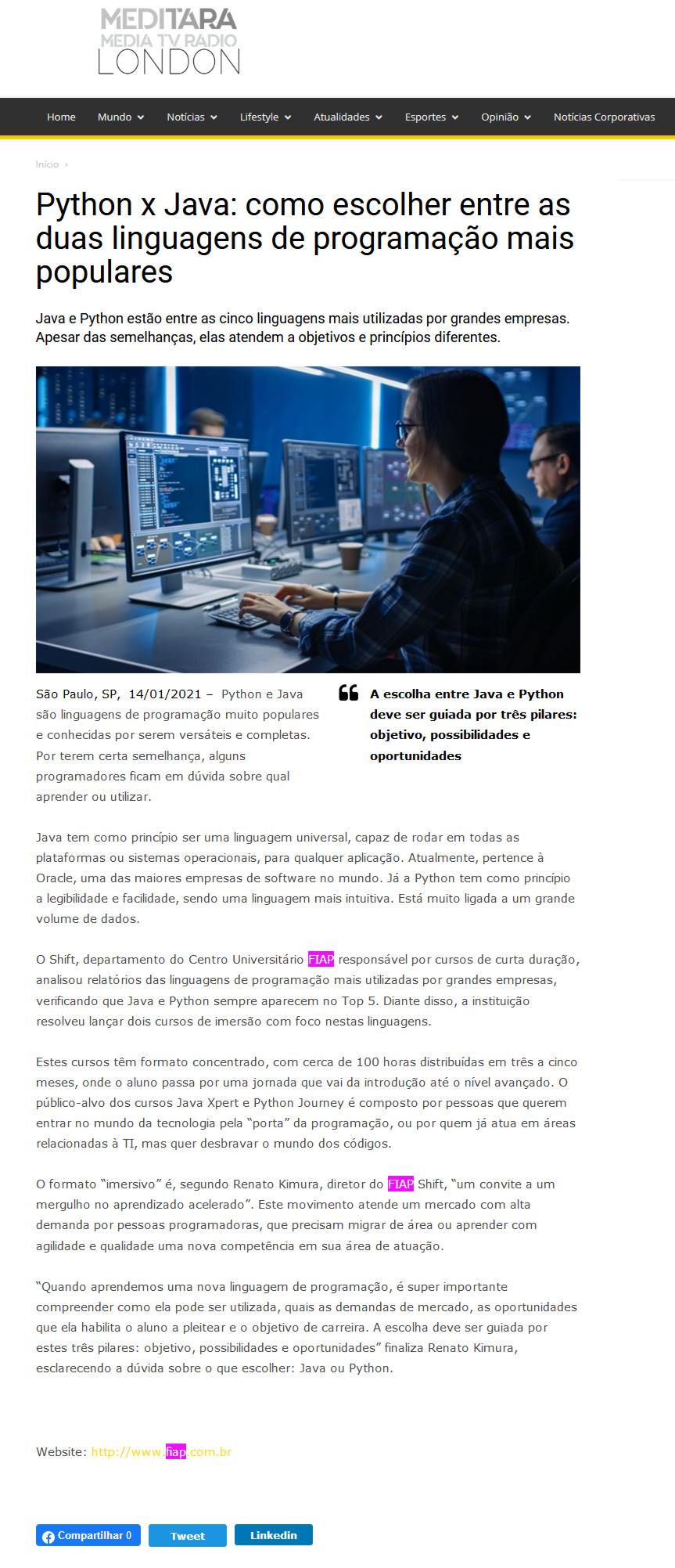 MEDITARA – NOTÍCIAS (PYTHON X JAVA: COMO ESCOLHER ENTRE AS DUAS ...
