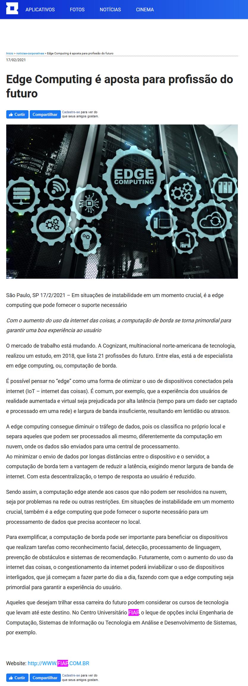 ZIPIX – NOTÍCIAS (EDGE COMPUTING É APOSTA PARA PROFISSÃO DO FUTURO ...