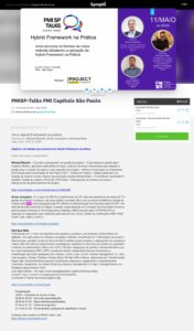 SYMPLA – NOTÍCIAS (PMISP-TALKS PMI CAPÍTULO SÃO PAULO – ÁLVARO JUNQUEIRA) - FIAP