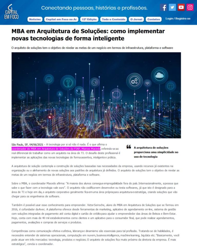 Capital em Foco – NOTÍCIAS (MBA EM ARQUITETURA DE SOLUÇÕES: COMO ... Capital em Foco – NOTÍCIAS (MBA EM ARQUITETURA DE SOLUÇÕES: COMO ...