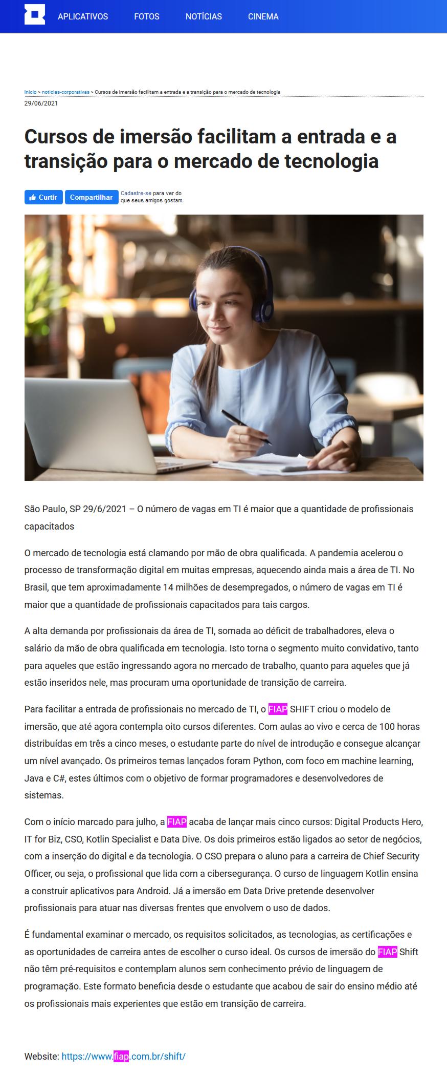 Zipix – NOTÍCIAS (CURSOS DE IMERSÃO FACILITAM A ENTRADA E A TRANSIÇÃO ...