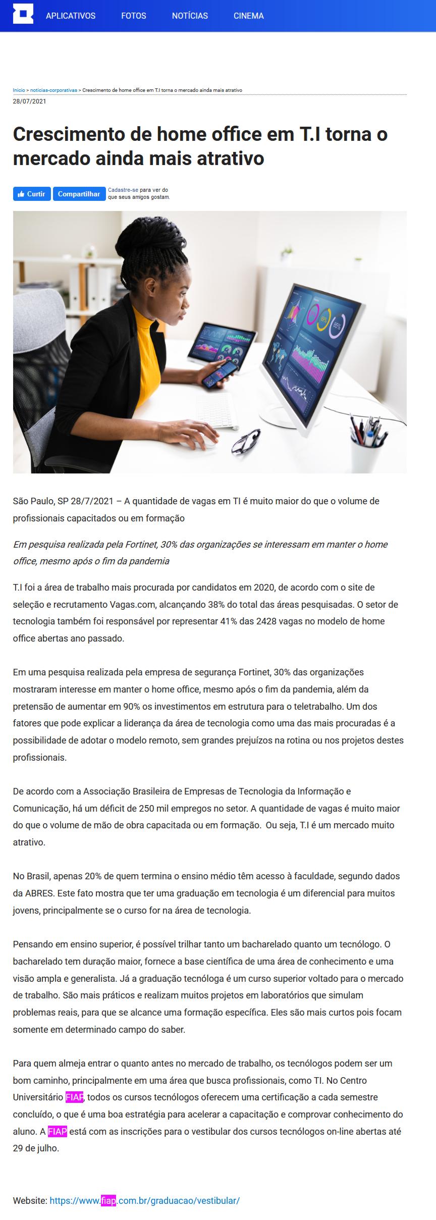 ZIPIX – NOTÍCIAS (CRESCIMENTO DE HOME OFFICE EM T.I TORNA O MERCADO ...